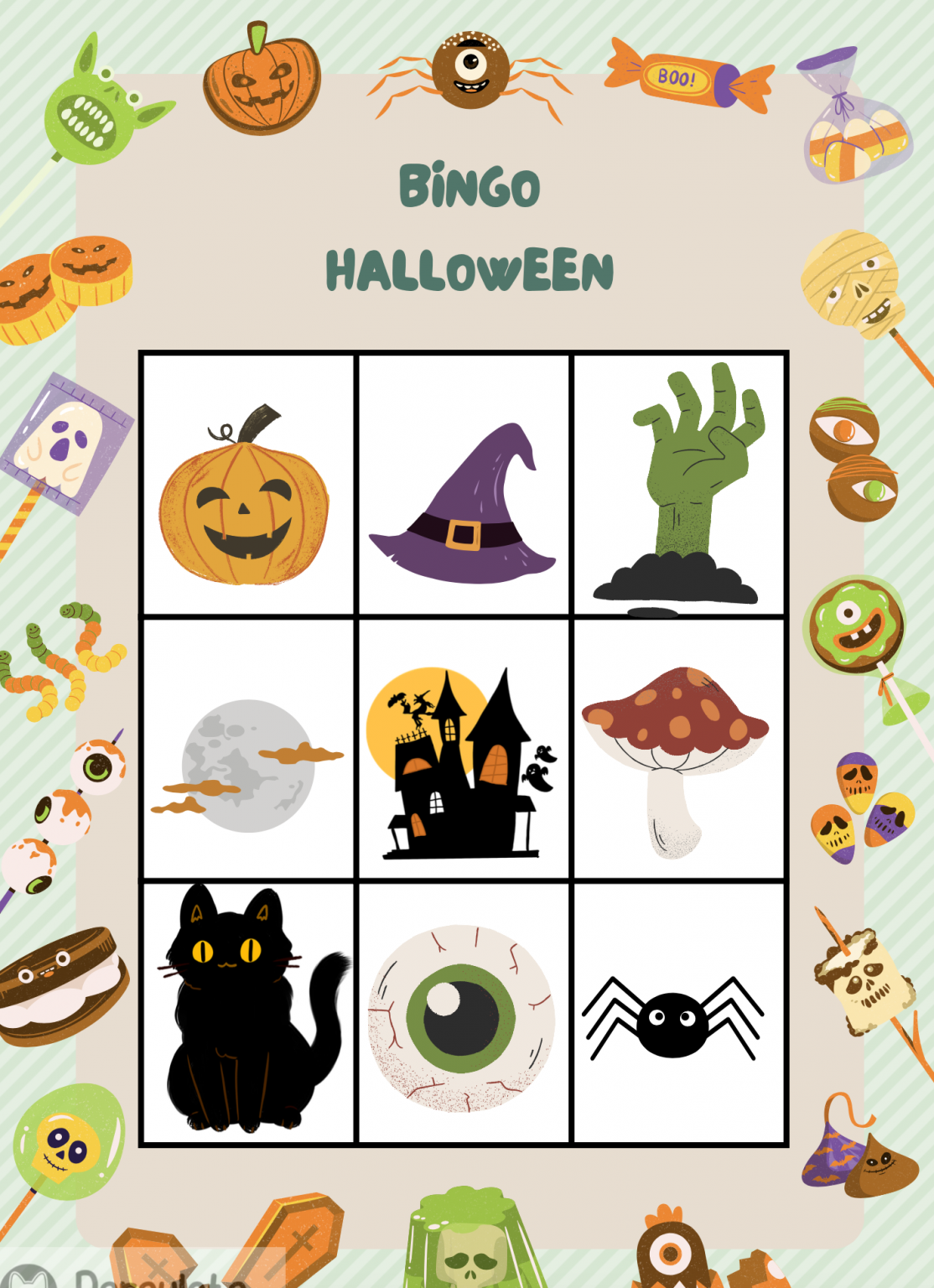 Sencillo bingo de halloween - Orientacion Andujar