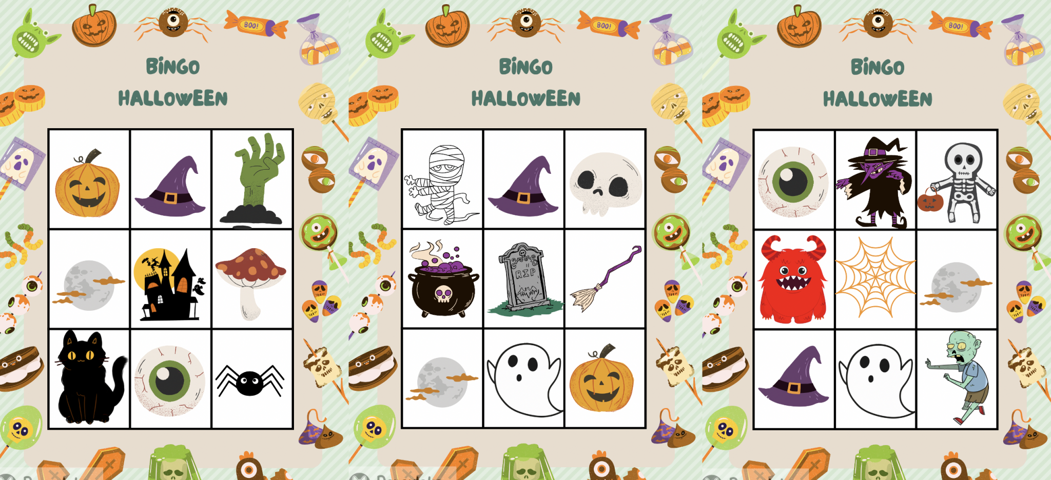 Sencillo bingo de halloween - Orientacion Andujar