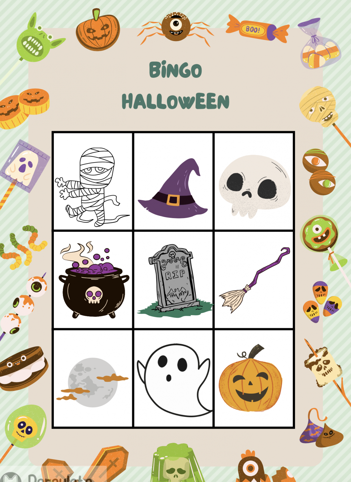Sencillo bingo de halloween - Orientacion Andujar