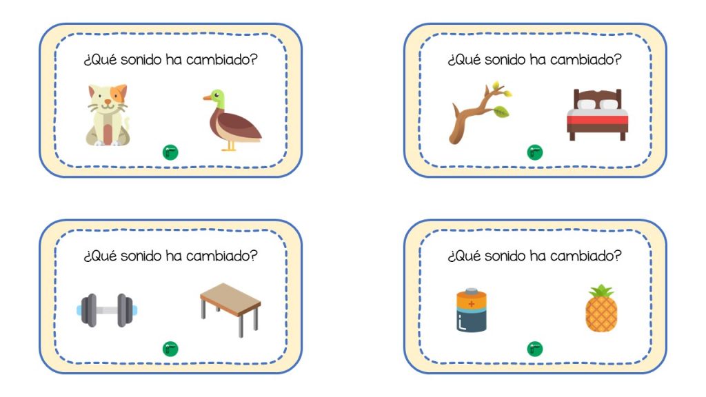 Tarjetas para trabajar la discriminación auditiva - Orientacion Andujar