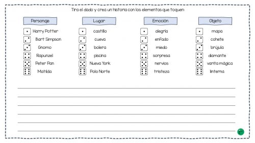Divertida actividad con dados para poner en práctica la escritura ...