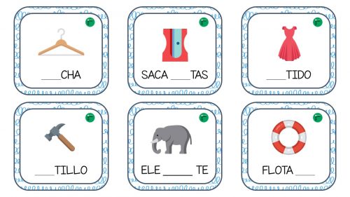 Tarjetitas de palabras con sílabas mixtas - Orientacion Andujar