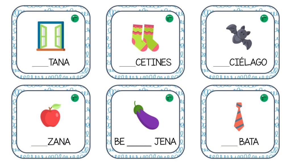 Tarjetitas de palabras con sílabas mixtas - Orientacion Andujar