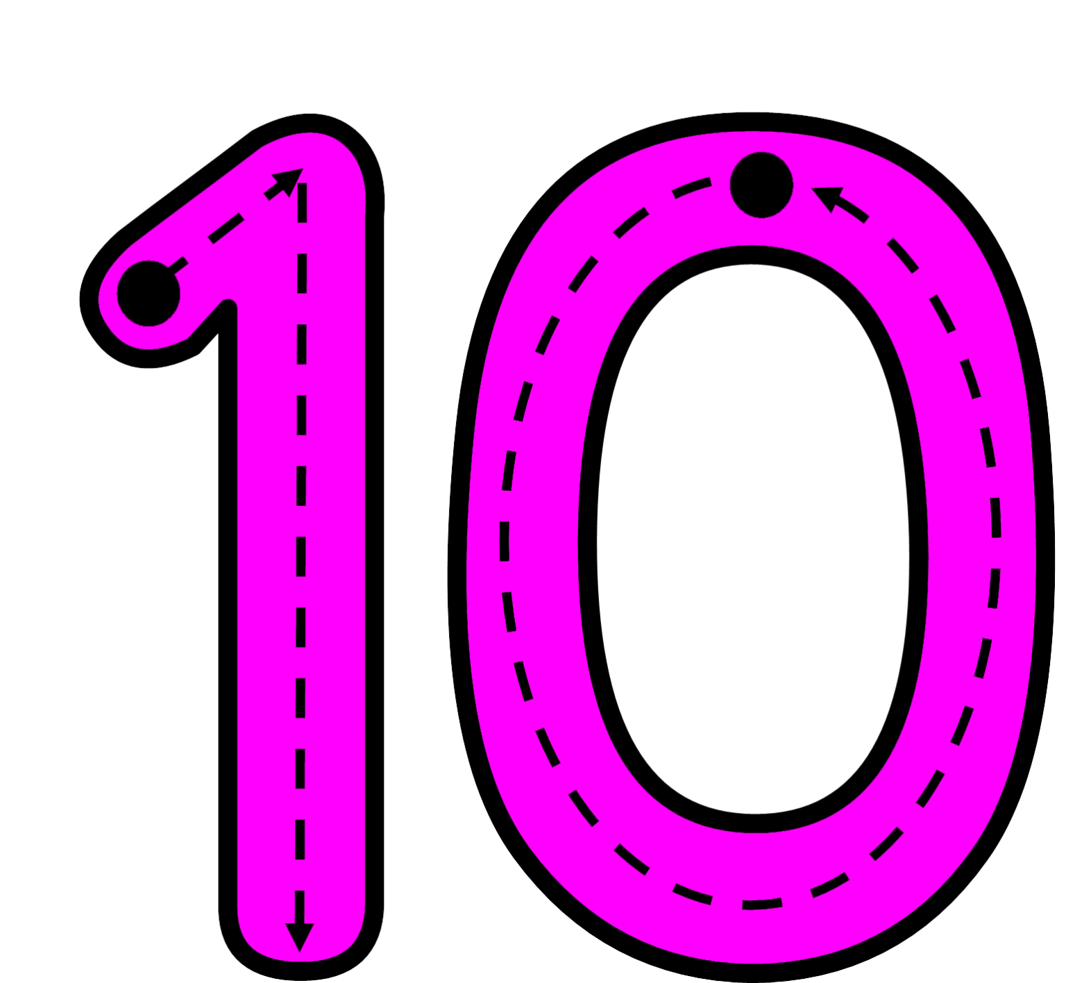 TARJETAS DE TRAZO DE LOS NUMEROS 1-10 - Orientacion Andujar