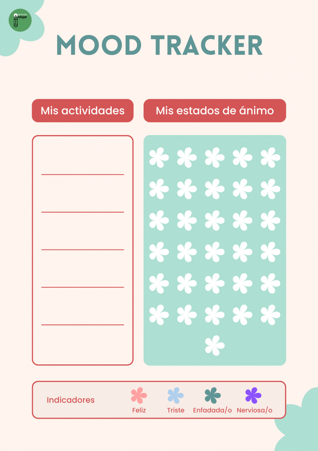 Colección bonitos mood trackers para todo el año - Orientacion Andujar