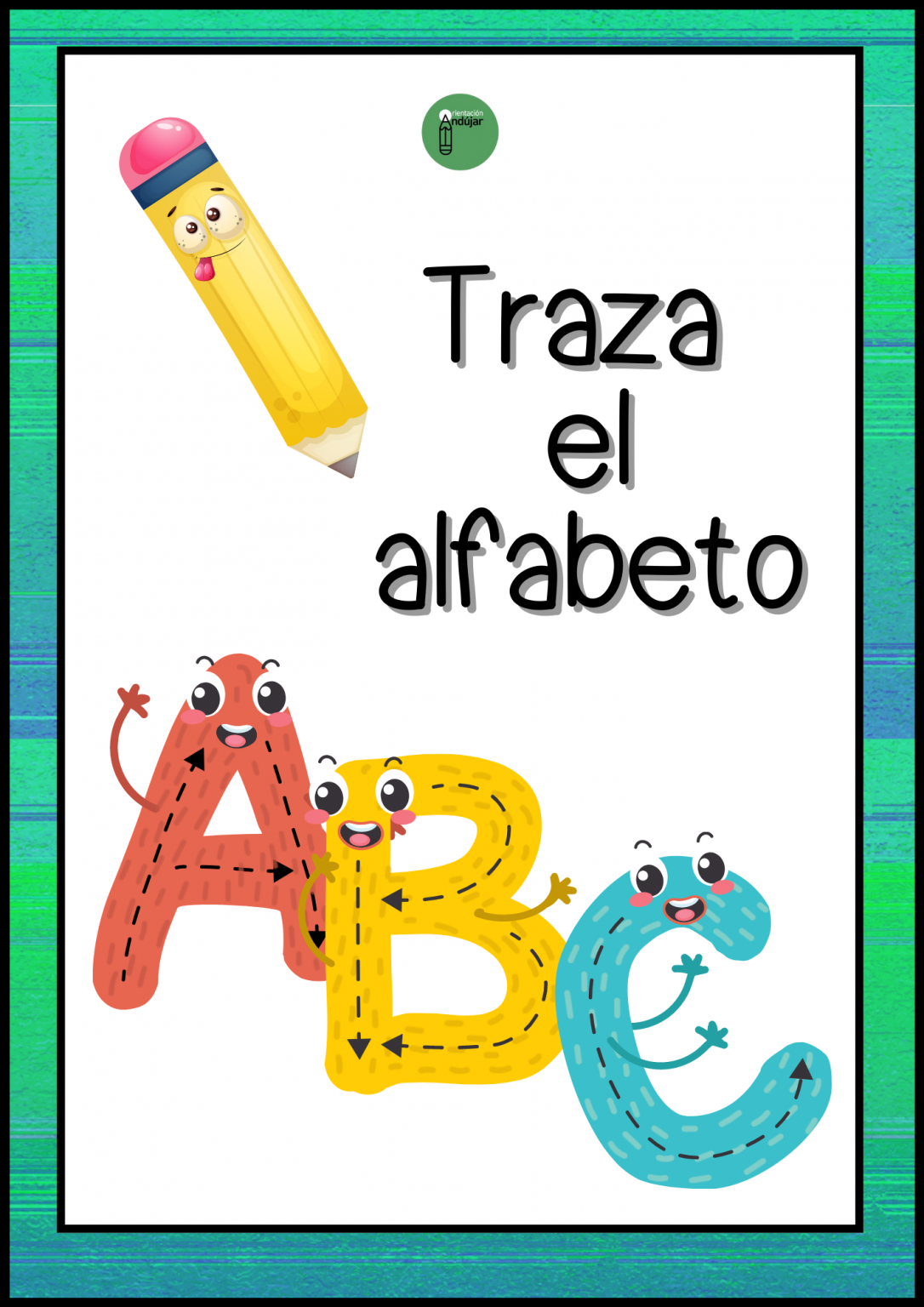 Traza el alfabeto: bonito llavero de trazos - Orientacion Andujar