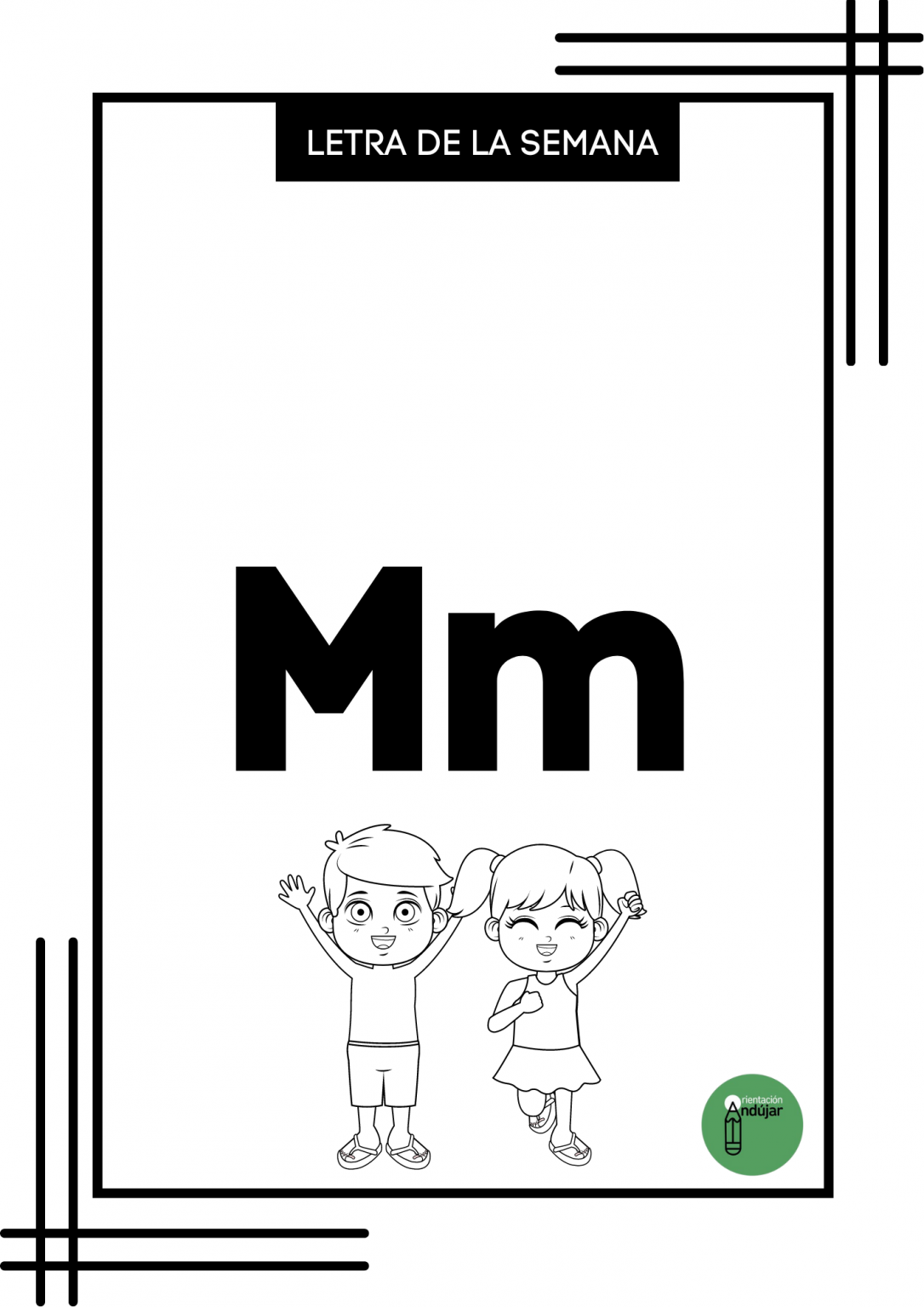 La M, letra de la semana. LIBRITO PARA COLOREAR - Orientacion Andujar