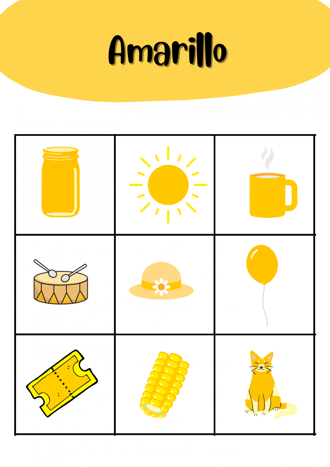 Divertido bingo de los colores - Orientacion Andujar