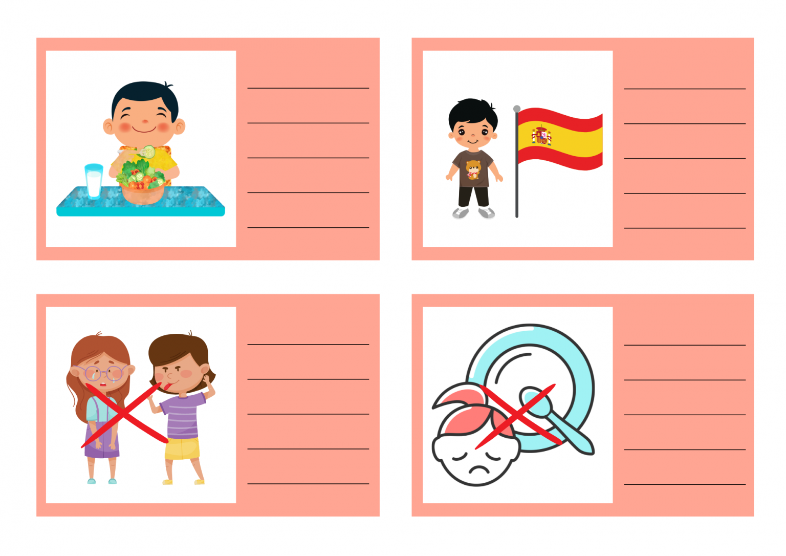 Tarjetas para completar DERECHOS DEL NIÑO Y LA NIÑA - Orientacion Andujar