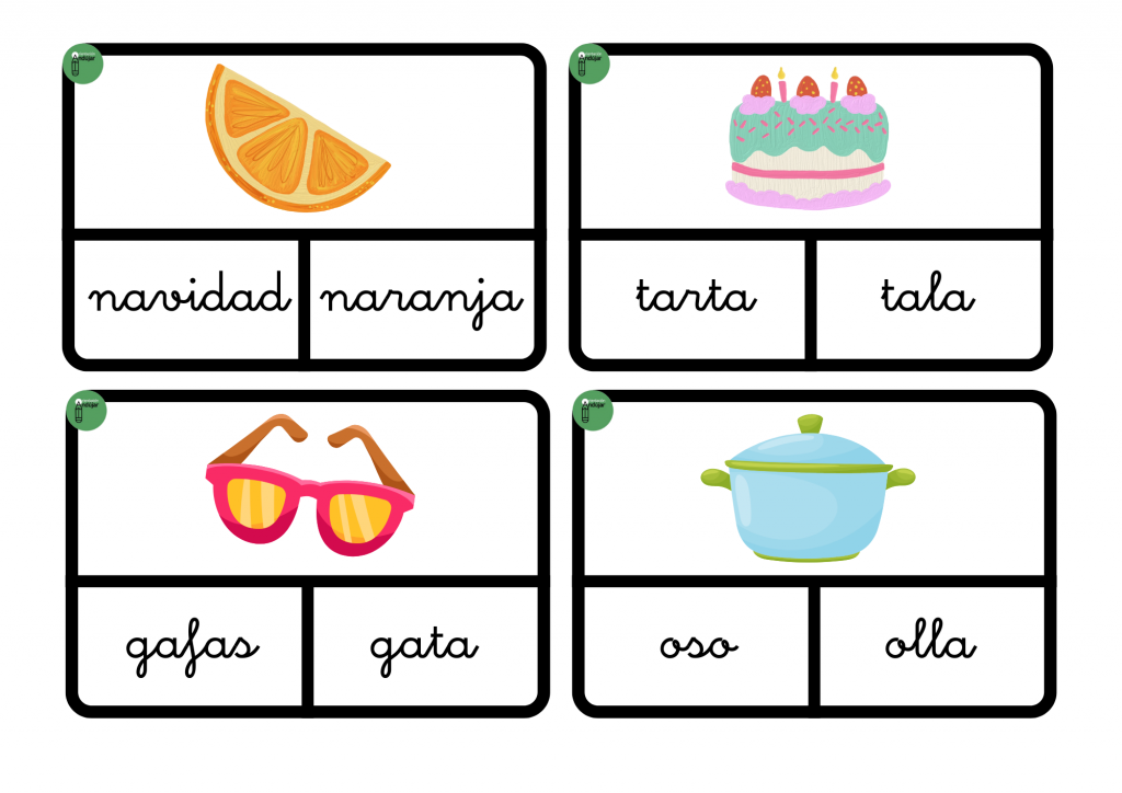 Bonitas tarjetas de lectura de palabras - Orientacion Andujar