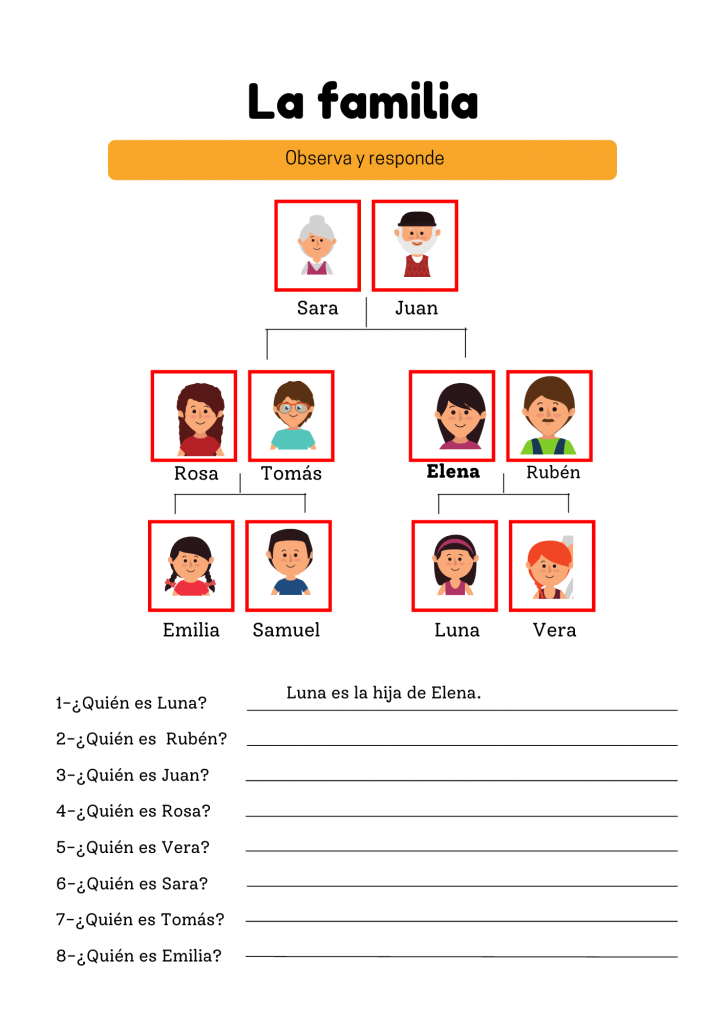 Bonitas fichas para completar: MI FAMILIA - Orientacion Andujar