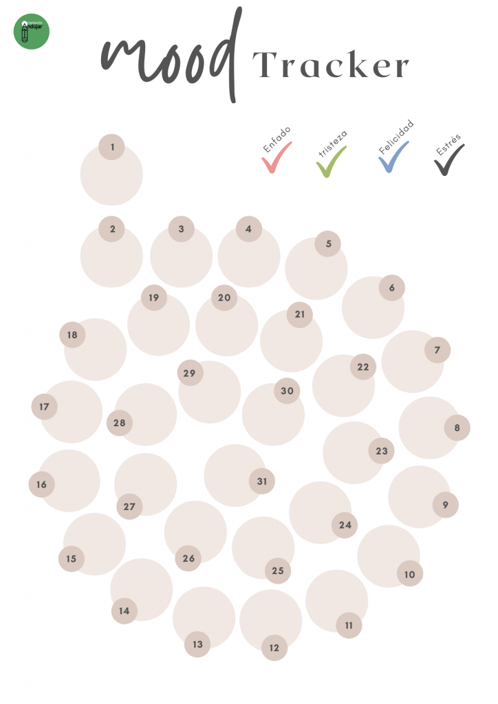 Colección bonitos mood trackers para todo el año - Orientacion Andujar