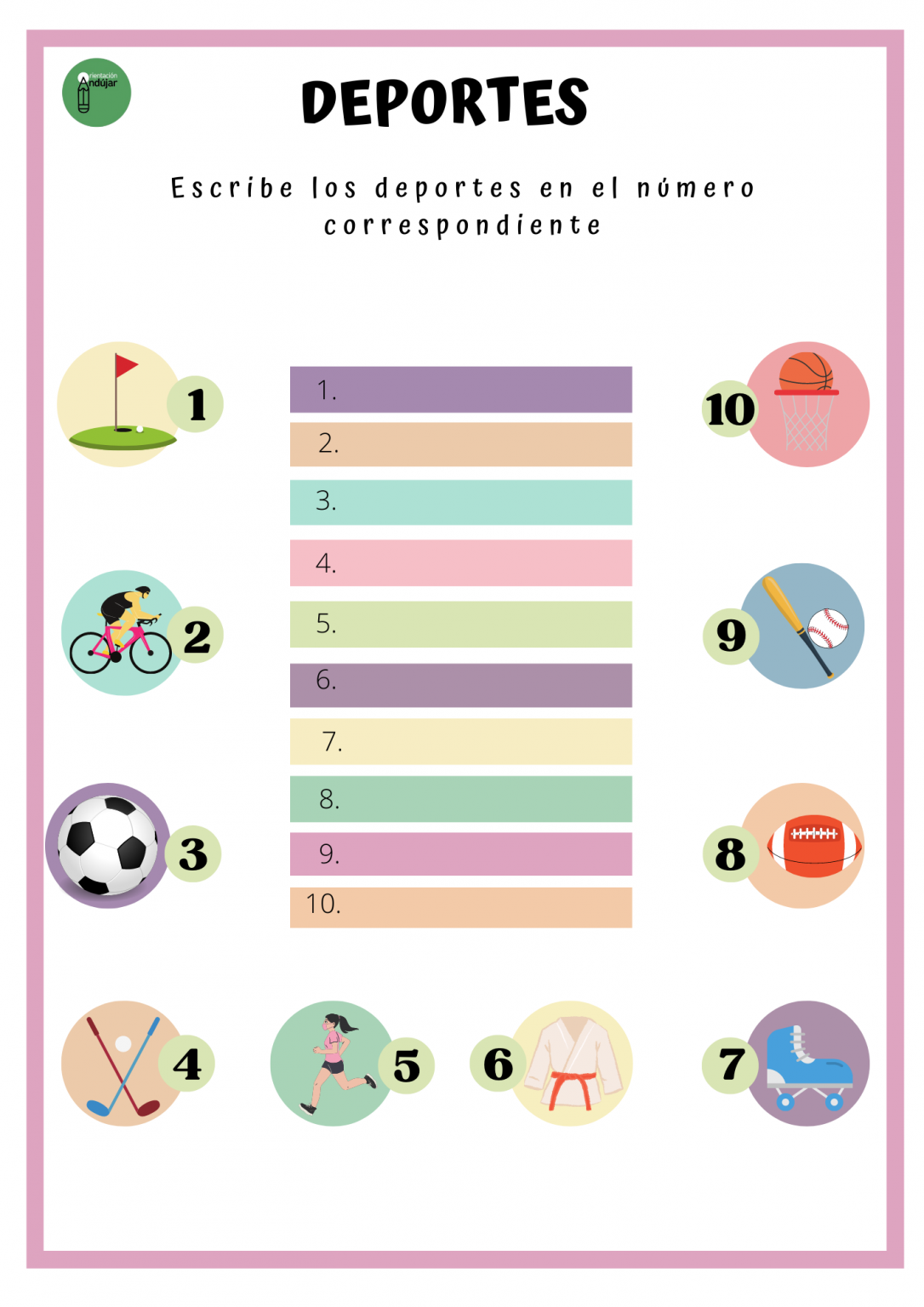 VOCABULARIO Y CAMPOS SEMÁNTICOS: escribo palabras - Orientacion Andujar