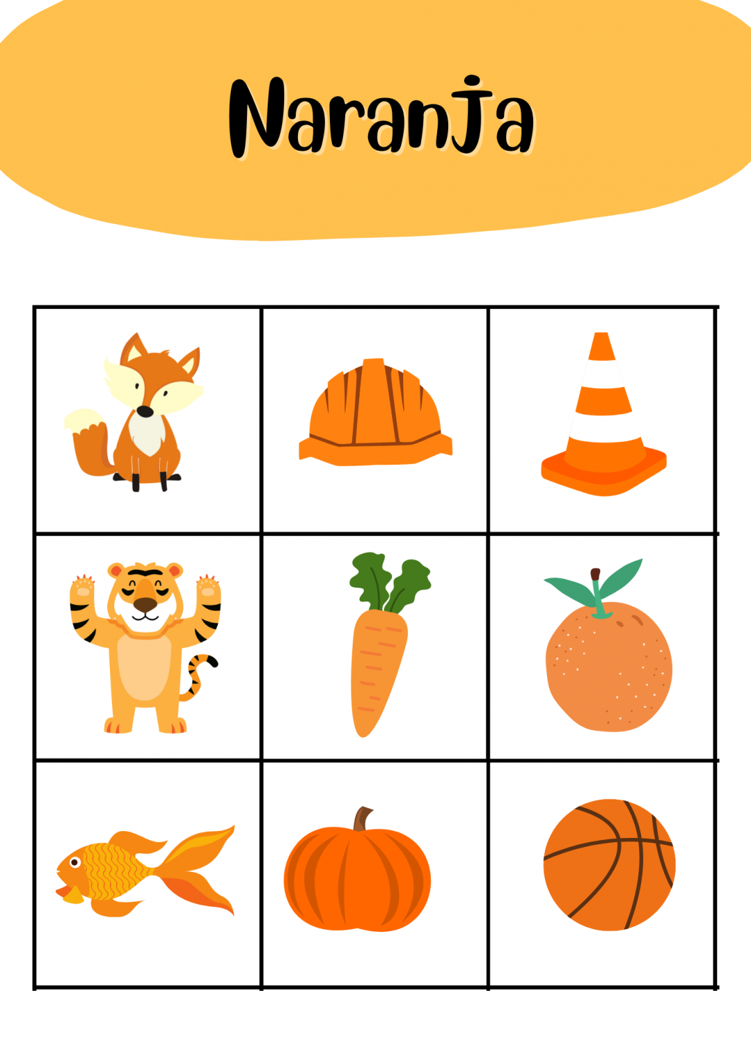 Divertido bingo de los colores - Orientacion Andujar