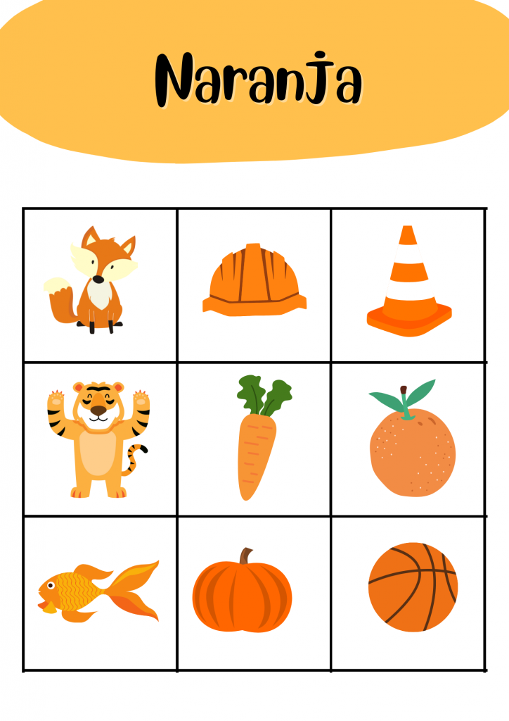 Divertido bingo de los colores - Orientacion Andujar