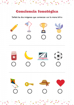 Conciencia fonológica: Identificamos el fonema inicial - Actividades de ...