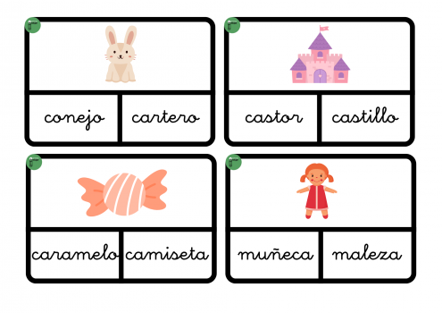 Bonitas tarjetas de lectura de palabras - Orientacion Andujar