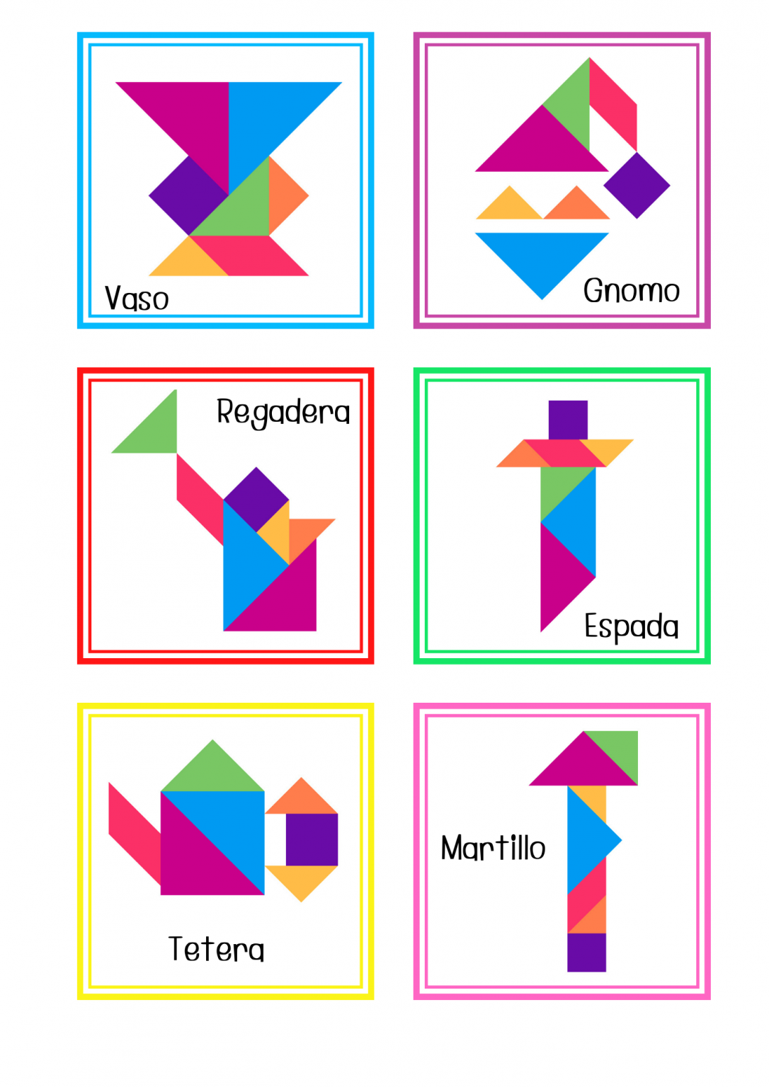 Super Tangram imprimible - Orientacion Andujar