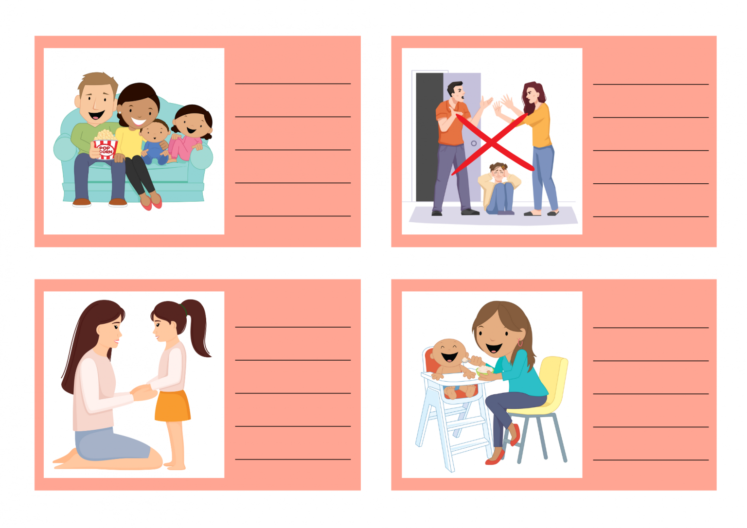 Tarjetas para completar DERECHOS DEL NIÑO Y LA NIÑA - Orientacion Andujar