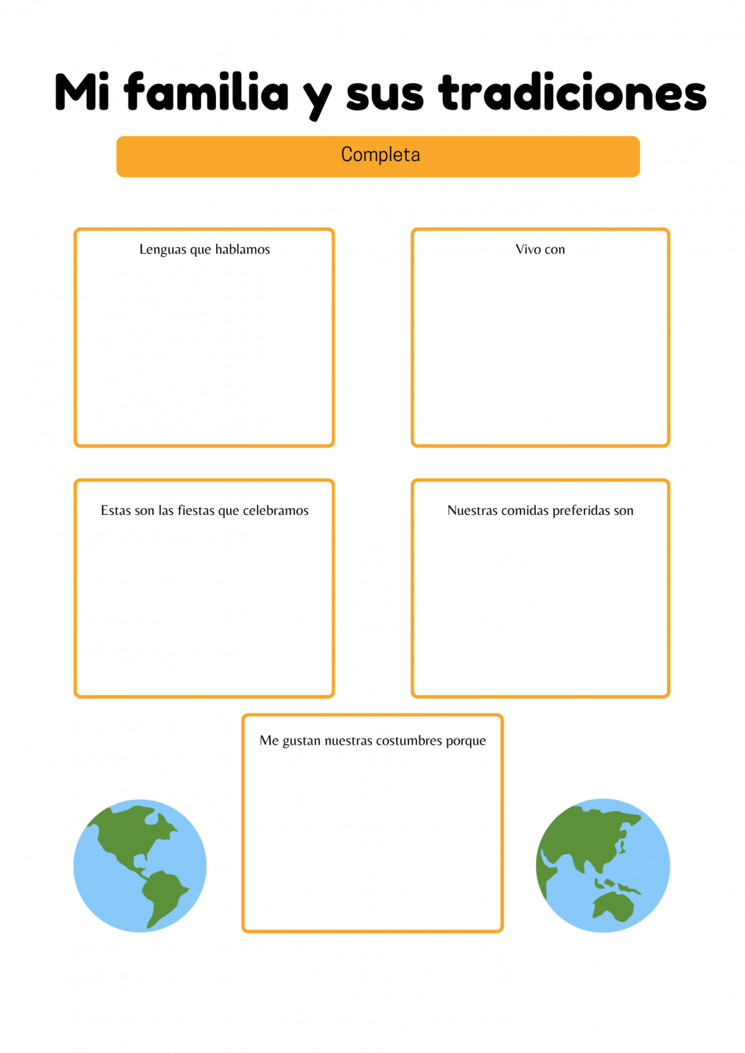 Bonitas fichas para completar: MI FAMILIA - Orientacion Andujar