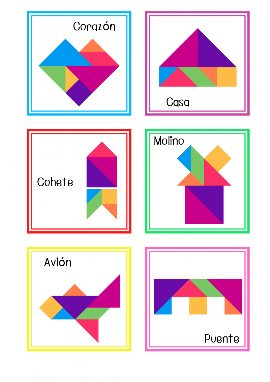 Super Tangram imprimible - Orientacion Andujar
