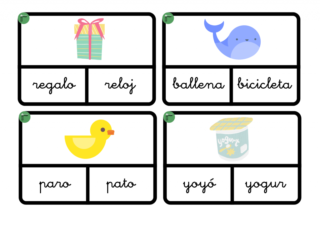 Bonitas tarjetas de lectura de palabras - Orientacion Andujar