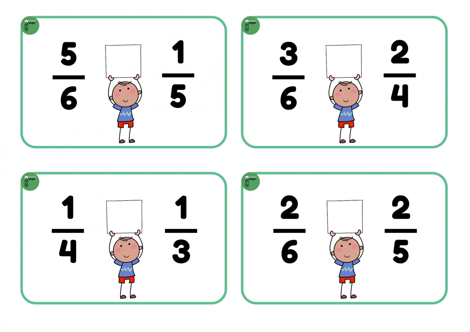 MATEMÁTICAS: compara fracciones - Orientacion Andujar