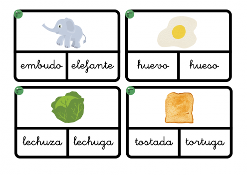 Bonitas tarjetas de lectura de palabras - Orientacion Andujar