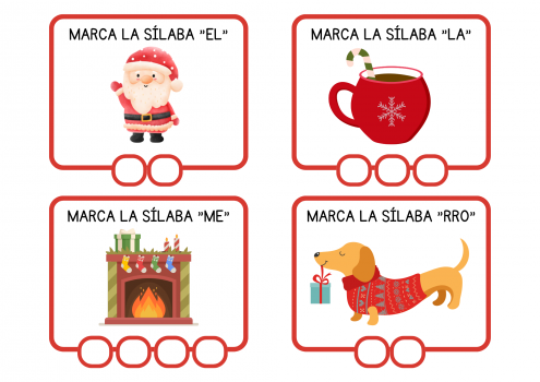 CONCIENCIA SILÁBICA NAVIDAD: marca la posición correcta de las sílabas ...