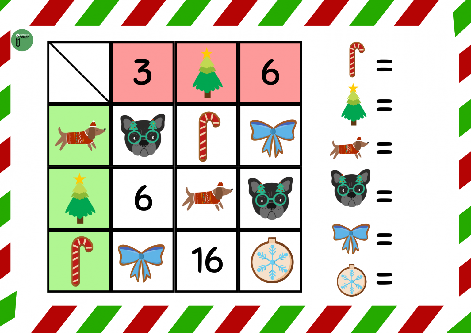 Cálculos matemáticos navideños: multiplicaciones - Orientacion Andujar