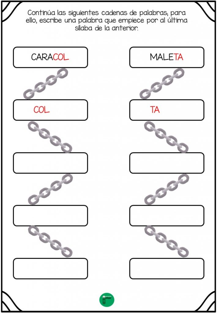 Cadenas de palabras - Orientacion Andujar
