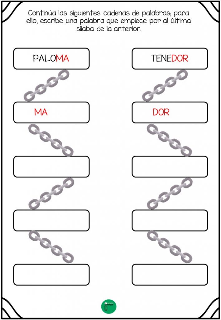 Cadenas de palabras - Orientacion Andujar