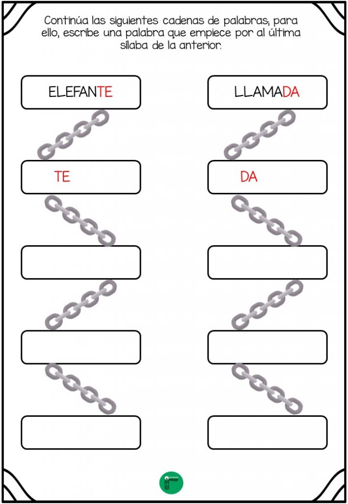 Cadenas de palabras - Orientacion Andujar