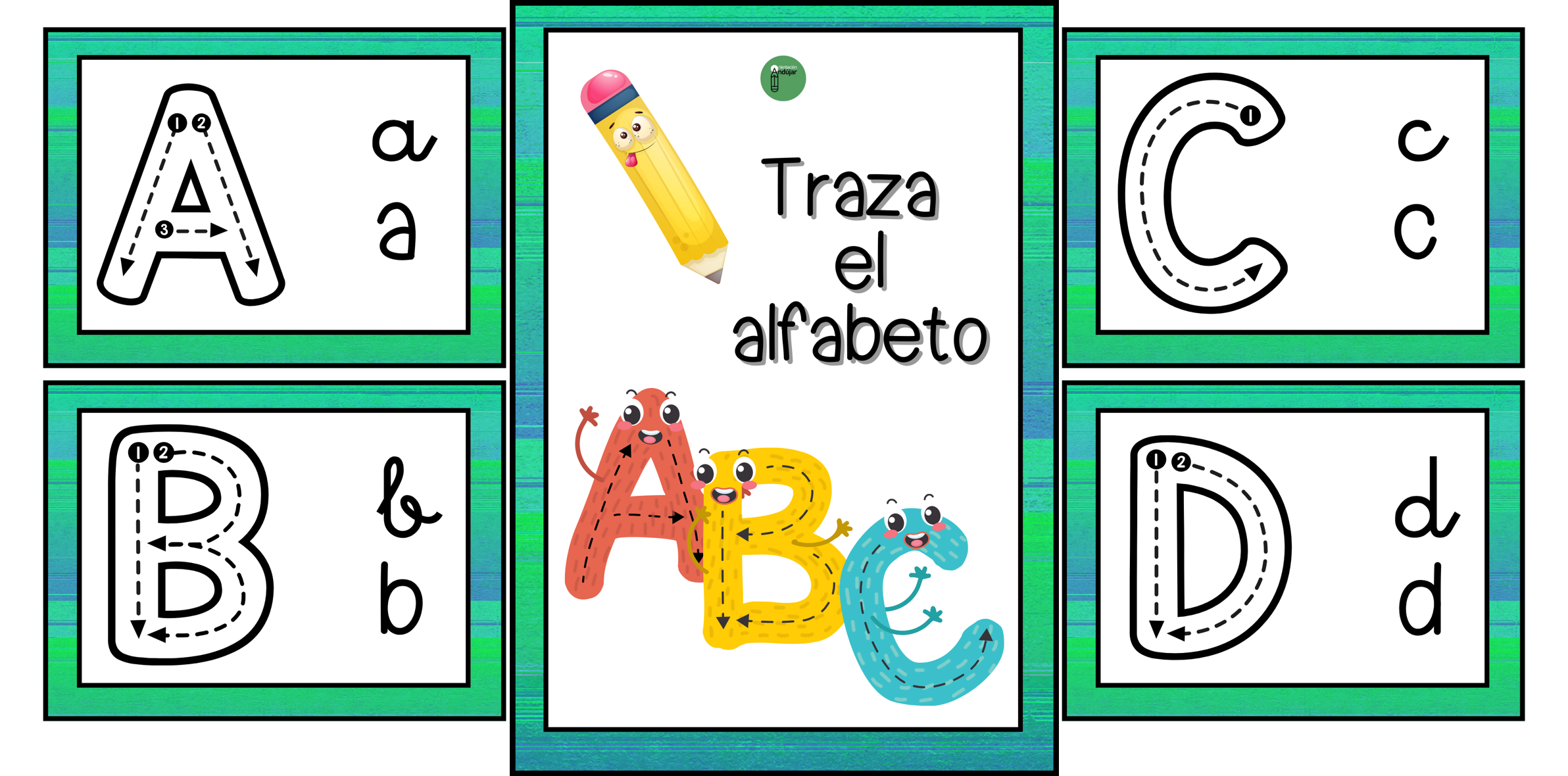 Traza el alfabeto: bonito llavero de trazos - Orientacion Andujar