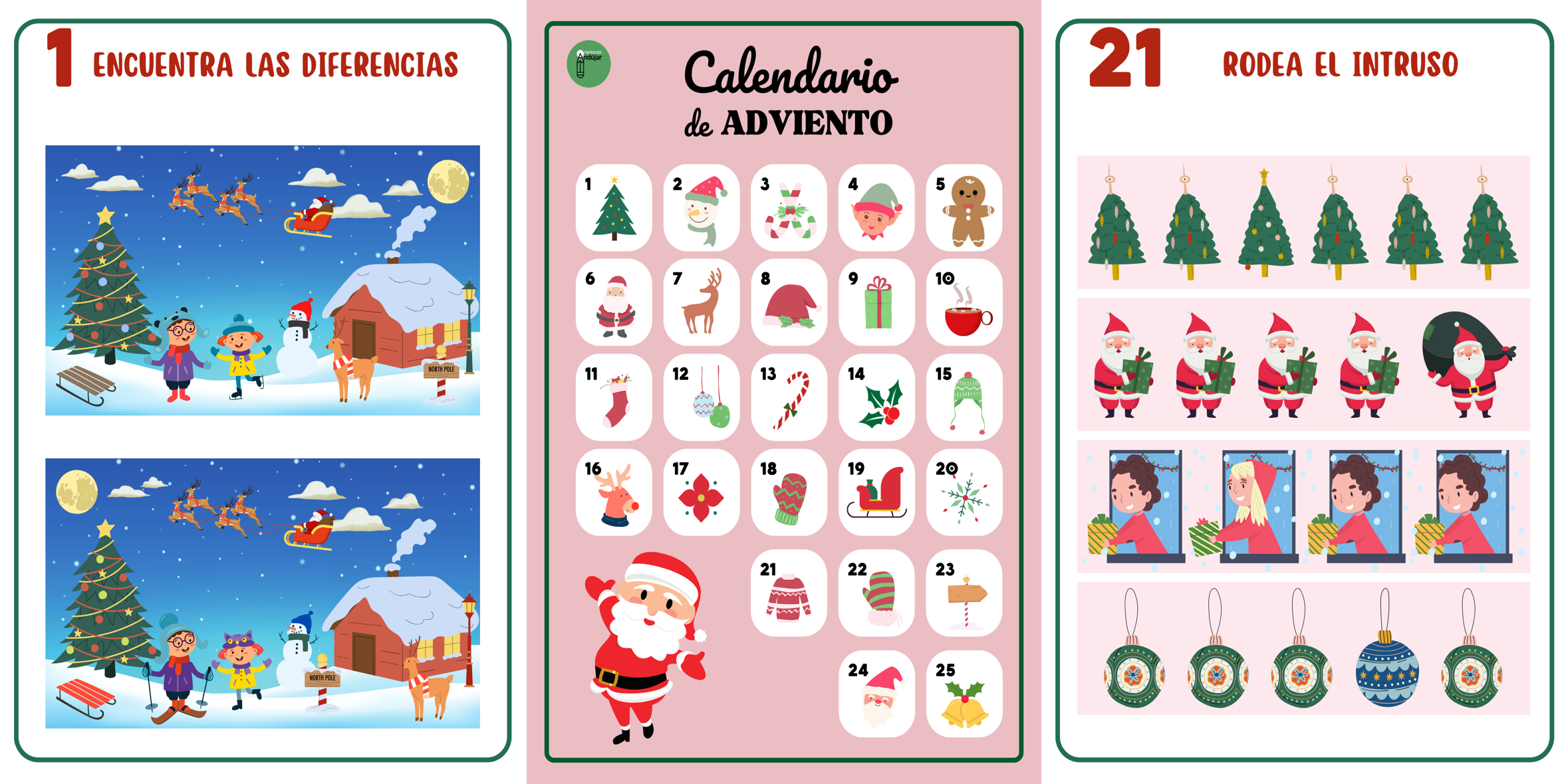 Super Calendario de 25 Actividades de Adviento espaecial para INFANTIL ...