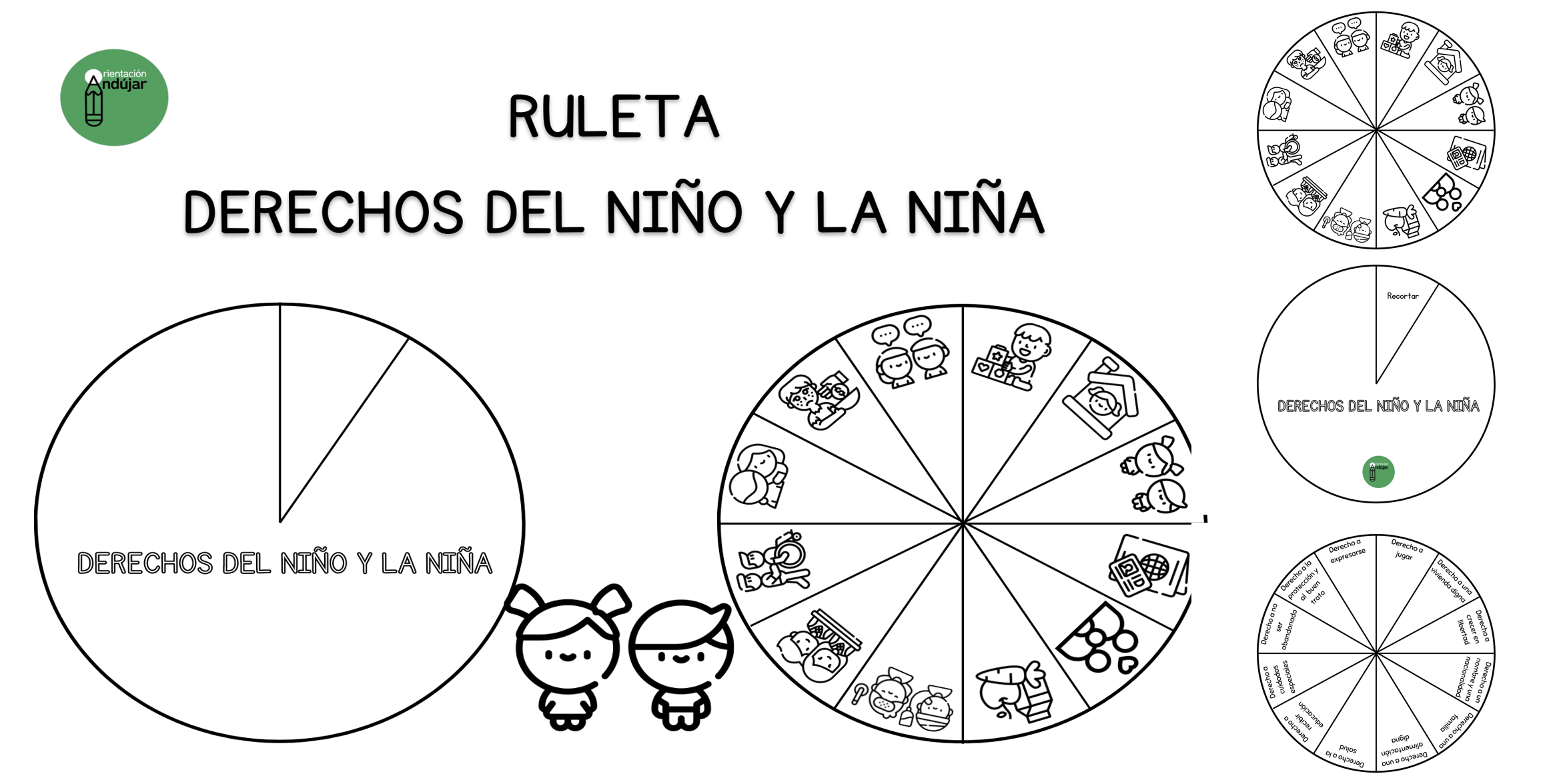 Ruletas interactivas para colorear: Derechos del niño y la niña ...