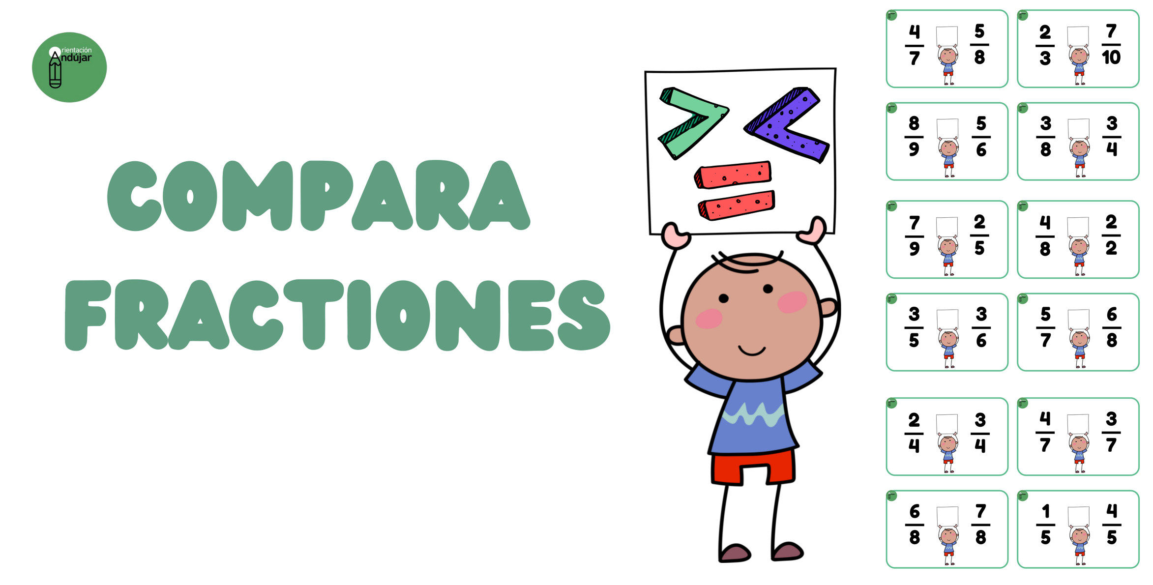 Hoja De Trabajo Para Comparar Fracciones Con El Mismo Denominador