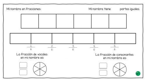 Plantillas para trabajar "Mi nombre en fracciones" - Orientacion Andujar