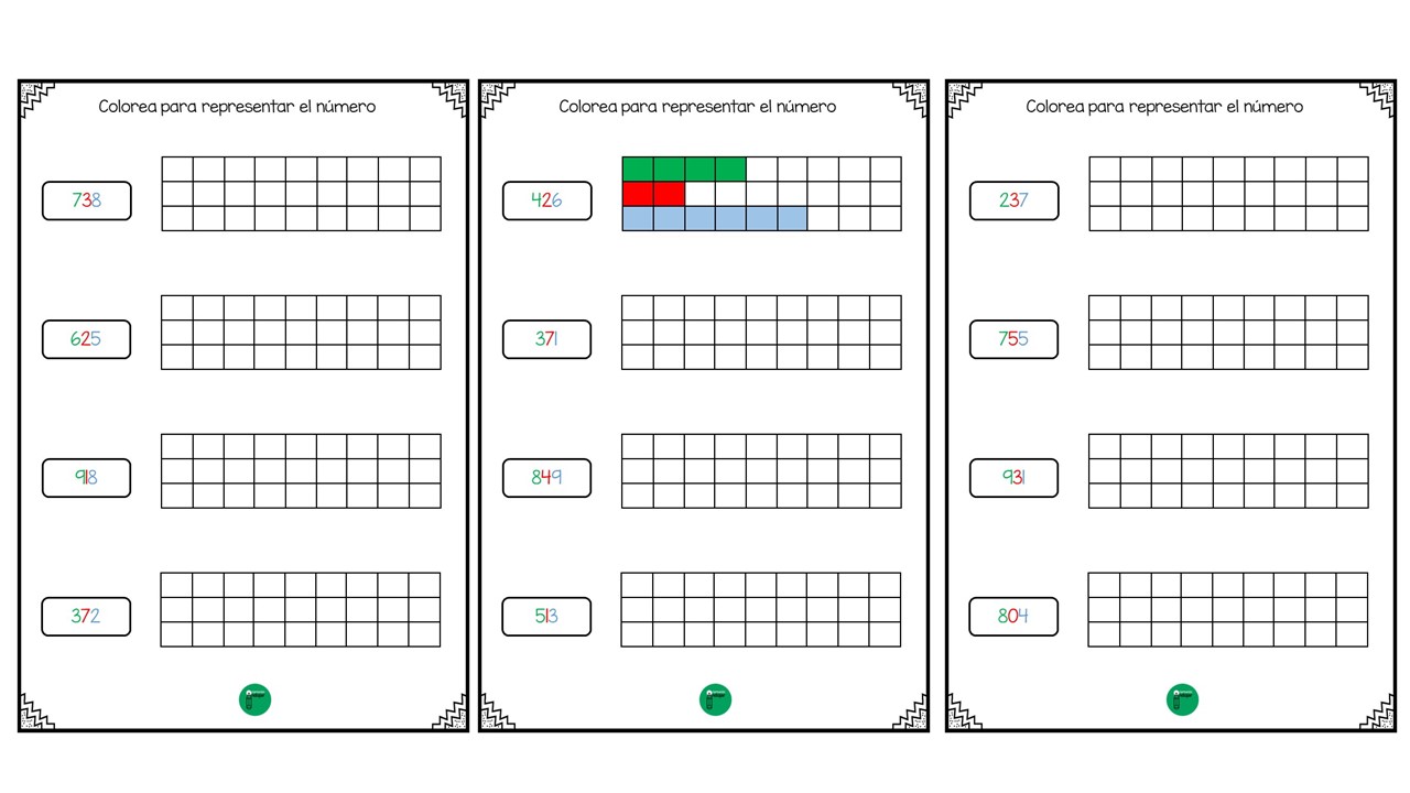 Hojas De Trabajo De Valor Posicional: Centenas, Decenas Y Unidades