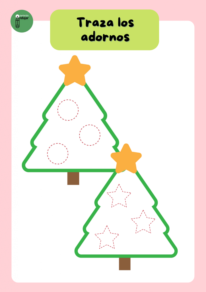 Bonitas fichas de grafomotricidad vuelta de NAVIDAD - Orientacion Andujar