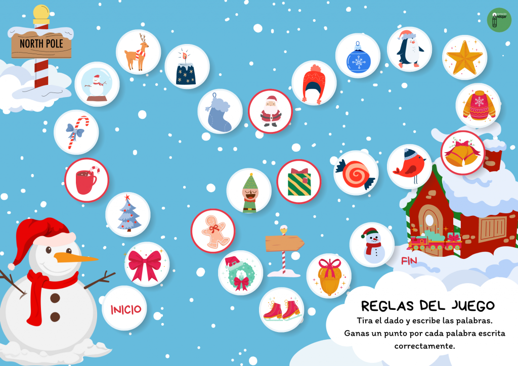 PRÁCTICA DE ESCRITURA EN NAVIDAD: tira el dado y escribe la palabra ...