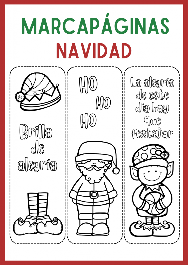 Bonitos marcapáginas de Navidad para colorear Y regalas a nuestros ...