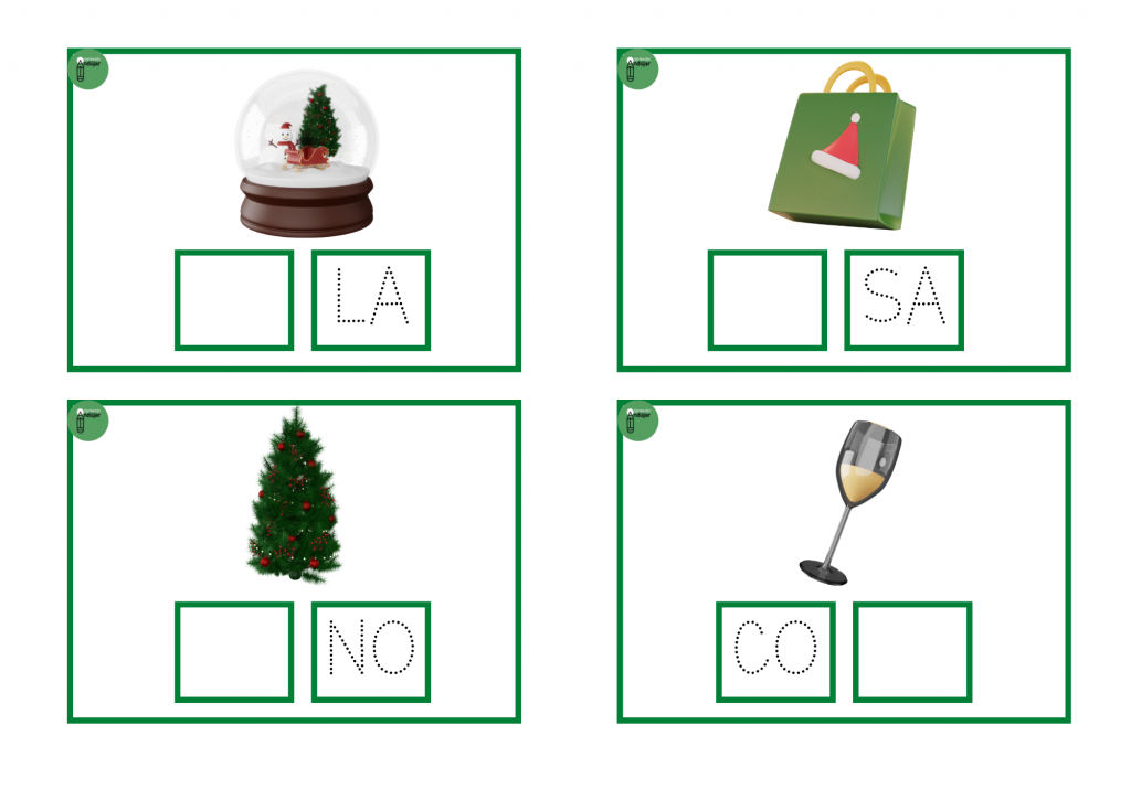 CONCIENCIA SILÁBICA vuelta de NAVIDAD: completa las palabras ...