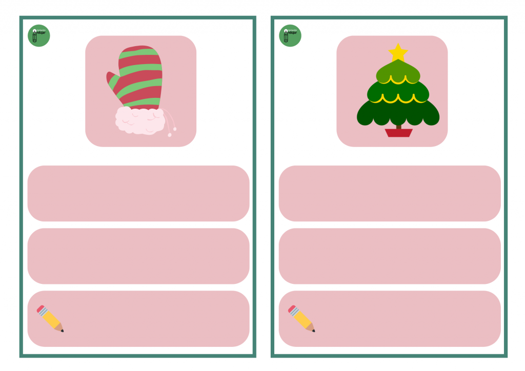 Bonitas tarjetas de escritura NAVIDAD - Orientacion Andujar