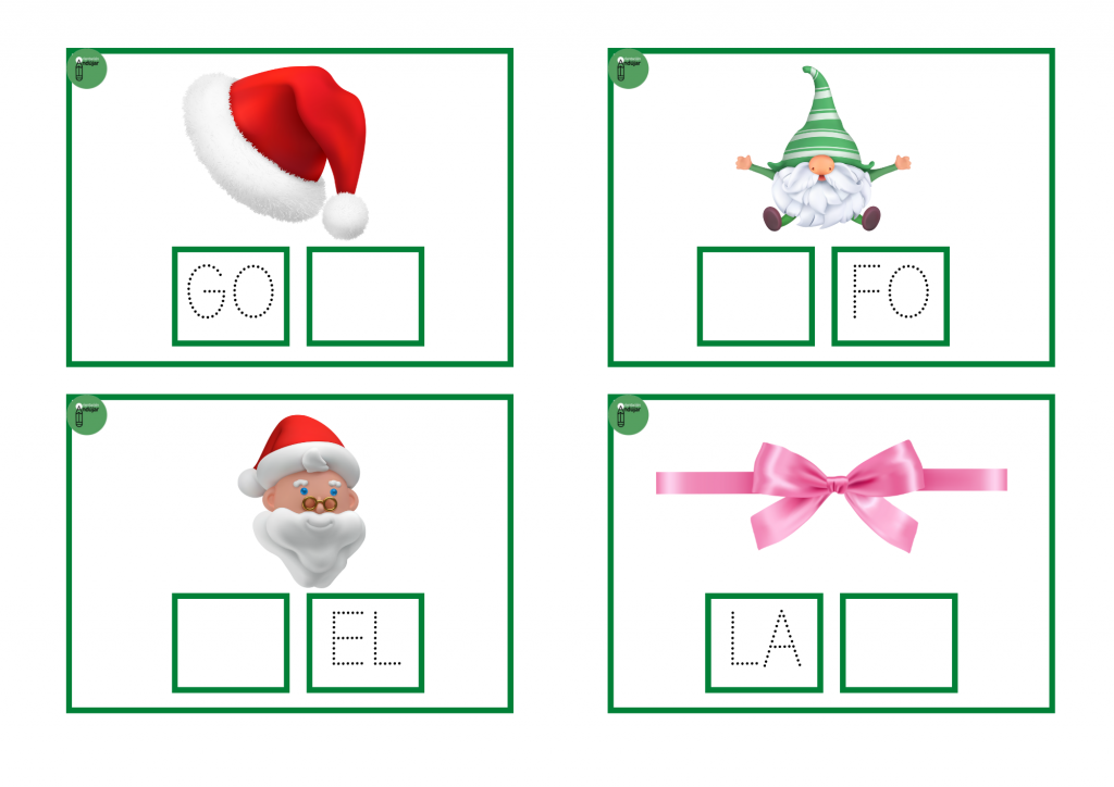 CONCIENCIA SILÁBICA vuelta de NAVIDAD: completa las palabras ...