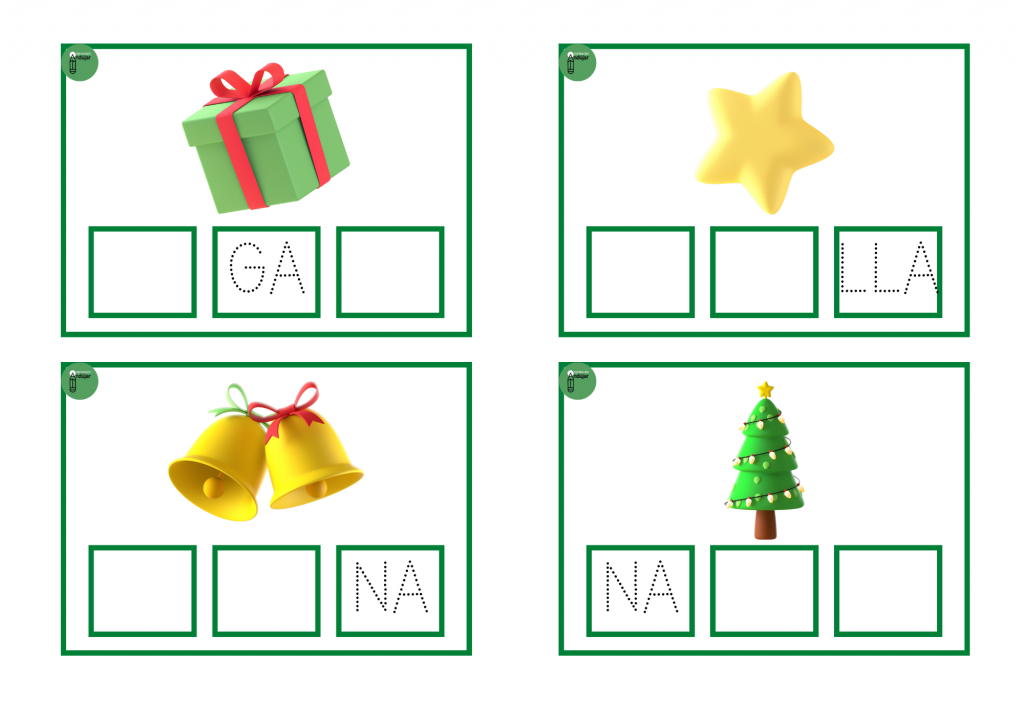 CONCIENCIA SILÁBICA vuelta de NAVIDAD: completa las palabras ...