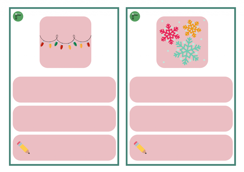 Bonitas tarjetas de escritura NAVIDAD - Orientacion Andujar
