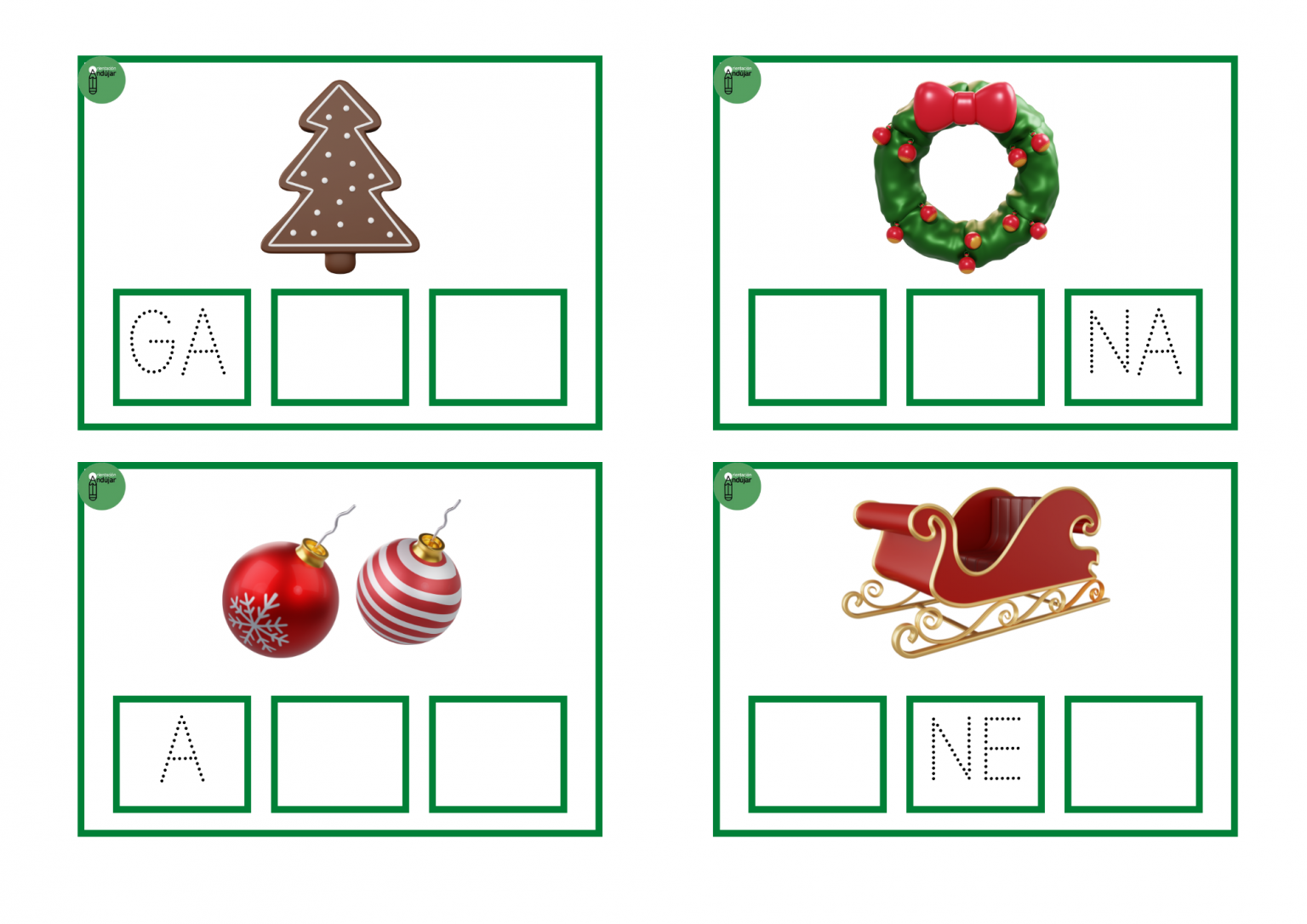 CONCIENCIA SILÁBICA vuelta de NAVIDAD: completa las palabras ...