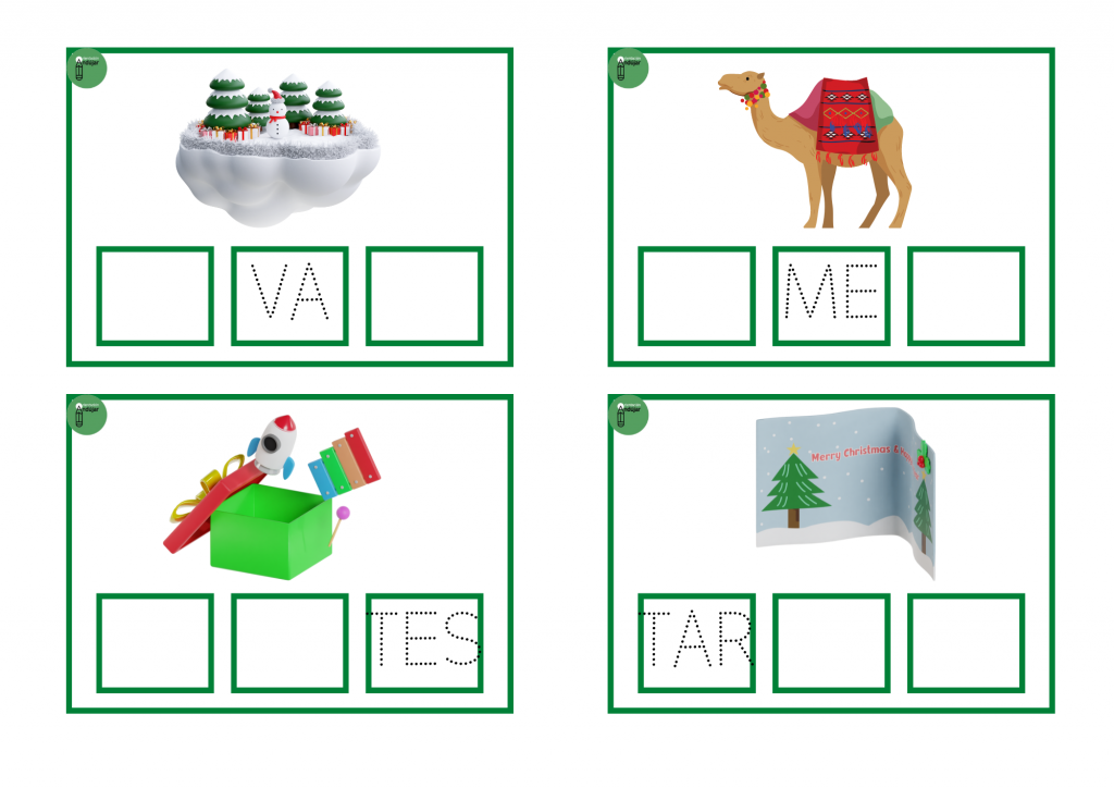 CONCIENCIA SILÁBICA vuelta de NAVIDAD: completa las palabras ...