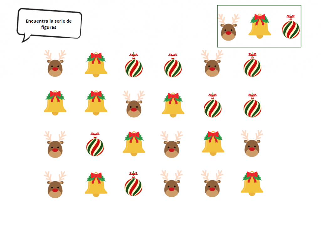 FICHAS NAVIDEÑAS PARA TRABAJAR EL DESARROLLO COGNITIVO - Orientacion ...